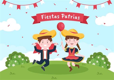 Felices fiestas patrias o día de la independencia del perú ilustración