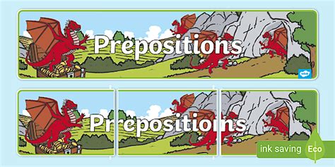 Dragon Themed Prepositions Display Banner Teacher Made