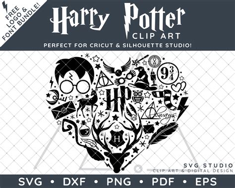 Harry Potter Clip Art Design Svg Dxf Png Pdf Big Heart Sha Inspire