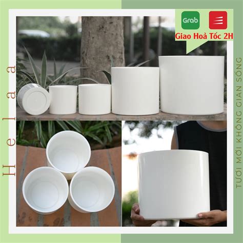 Mua Chậu Nhựa Giả Sứ Hình Trụ Tròn Chậu Nhựa Trồng Hoa Cây Cảnh Lớn