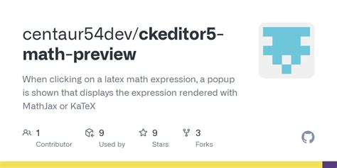 GitHub Centaur Dev Ckeditor Math Preview When Clicking On A Latex Math Expression A Popup