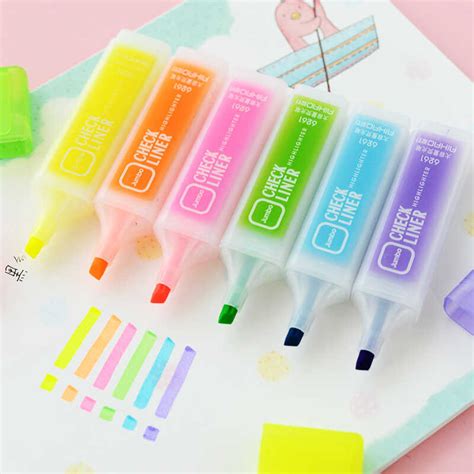 Class 2 Year 3 Korean Stationery Hobby Color Matte Fluorescent Notebook Pen Oblique Coarse