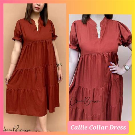 New Callie Collar Dress Fit Up To Xl Frame Shopee Singapore
