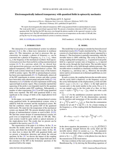Pdf Electromagnetically Induced Transparency With Quantized Fields In