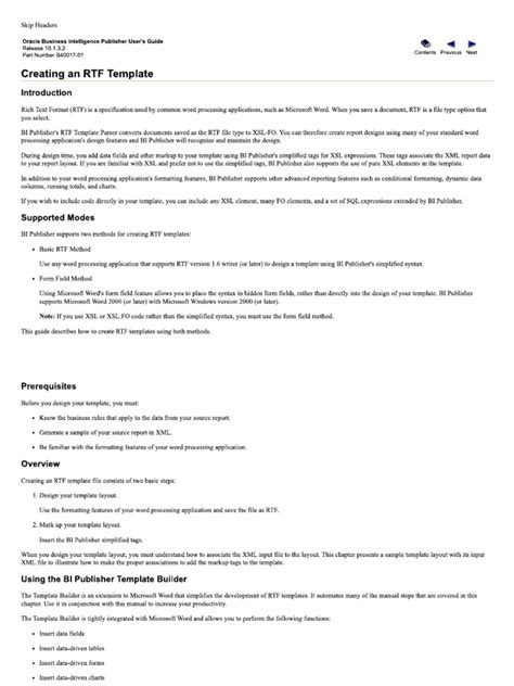 Creating An Rtf Template Pdf