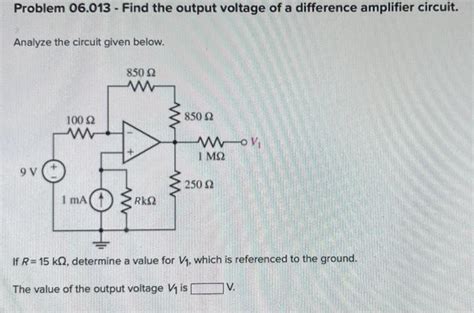 Solved Problem Find The Output Voltage Of A Chegg