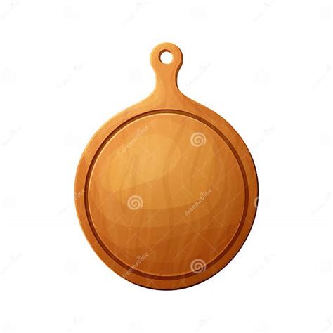 Cutting Wooden Board For Chop Pizza And Meat Kitchen Cartoon Old