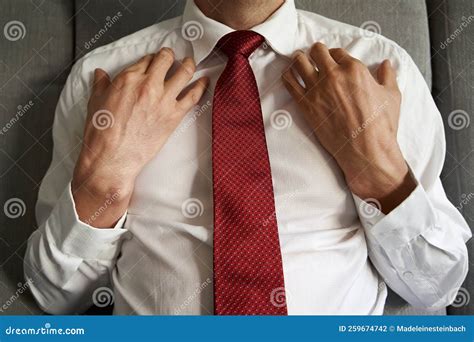 Businessman Practicing Eft Emotional Freedom Technique Tapping On