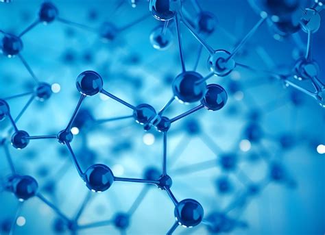 Blue Molecule Pattern Background In The Style Of Organic Premium Ai