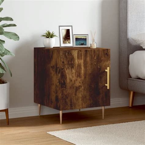 Nachtkastje Spaanplaat 40x40x50 Cm Kleur Smoked Eiken Bol