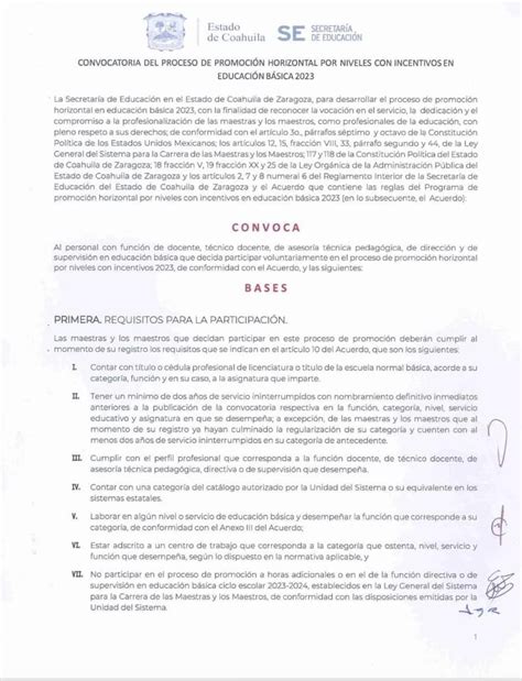 Convocatoria para el Proceso de Promoción Horizontal por Niveles con