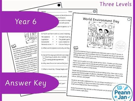 Year 6 Reading Comprehension World Environment Day Teaching Resources