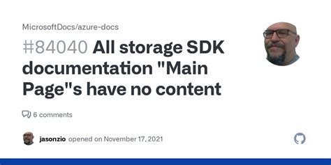 All Storage SDK Documentation Main Page S Have No Content Issue