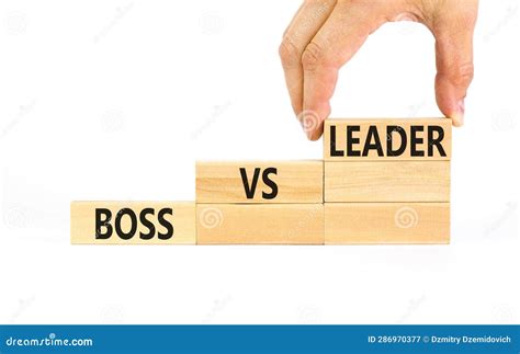 Boss Vs Leader Symbol Concept Words Boss Vs Versus Leader On Wooden