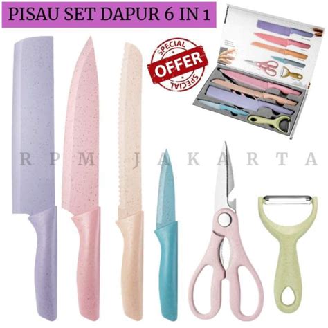 Jual Pisau Set Dapur 6 In 1 Pisau Dapur Warna Pisau Isi 6 Pcs