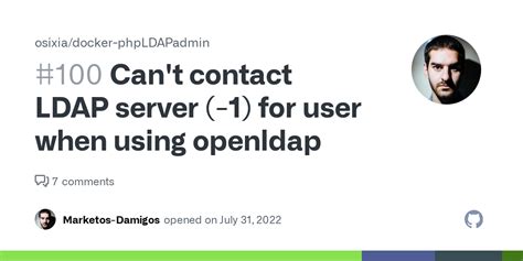 Cant Contact Ldap Server 1 For User When Using Openldap · Issue 100 · Osixiadocker