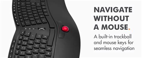 X9 Performance Ergonomic Wireless Keyboard With Trackball Rechargeable Backlit