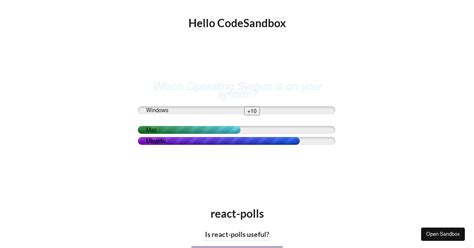 React Polls Functional Component Forked Codesandbox