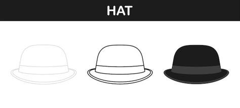Hoja De Trabajo Para Dibujar Y Colorear Sombreros Para Niños Vector