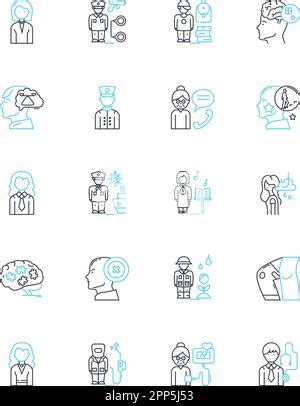 Globalization Linear Icons Set Interconnectedness Integration