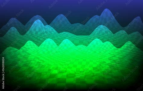 Abstract Digital Wireframe Landscape Background Cyberspace Polygonal
