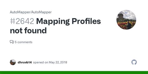 Mapping Profiles Not Found · Issue 2642 · Automapperautomapper · Github