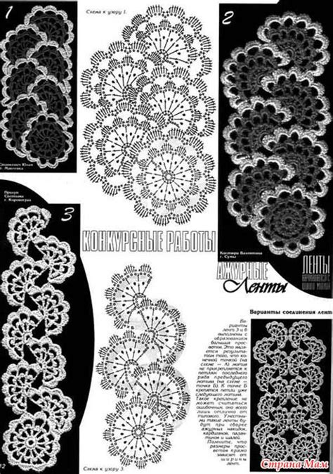 Ленточное кружево Страна Мам Crochet Lace Edging Crochet Diagram