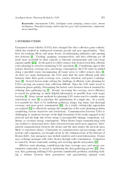 intelligent route planning method for uav based on swarm intelligence