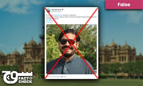 Claim Peshawar University Lecturer Was Killed Over Blasphemy Is False