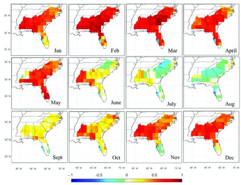 Spatiotemporal Correlation Maps Between Gwsa And Enso Download Scientific Diagram