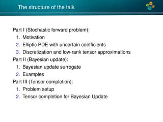 Tensor Completion For PDEs With Uncertain Coefficients And Bayesian Update Techniques PDF