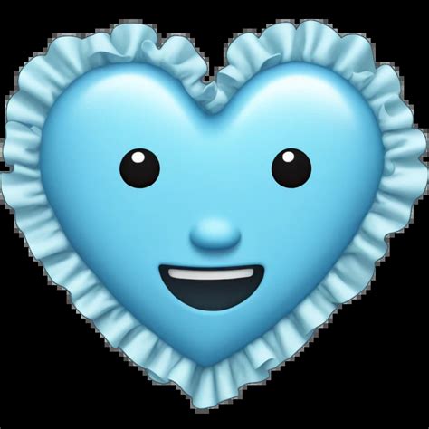 Light Blue Ruffled Heart Emoji Ai Emoji Generator