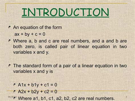 pair of linear equation in two variable ppt physics science