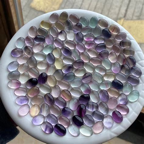 Wholesale Natural Oval Colorful Fluorite Stone Wholesale Crystals China