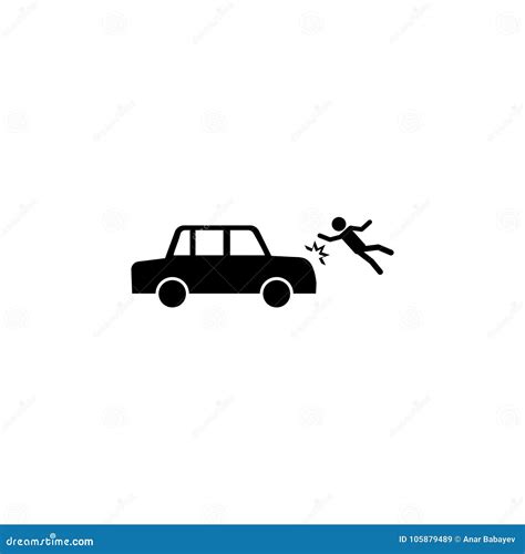 Man Hit By A Car Icon Stock Vector Illustration Of Crash 105879489