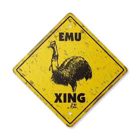 Emu Vintage Crossing Sign Zone Xing Indooroutdoor Plastic 14 Tall