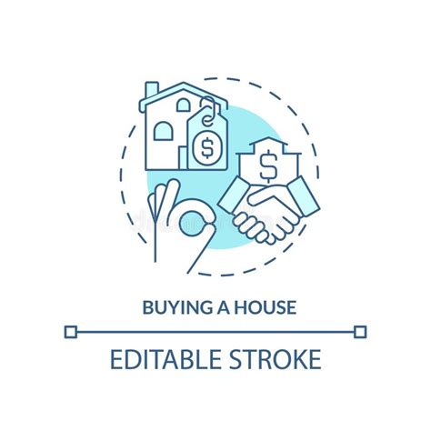 Buying House Turquoise Concept Icon Stock Vector Illustration Of