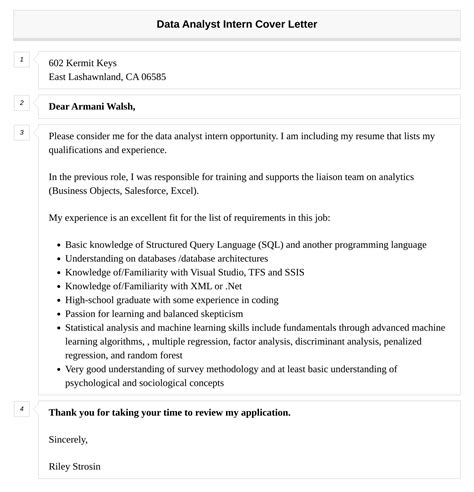 Data Analyst Intern Cover Letter Velvet Jobs