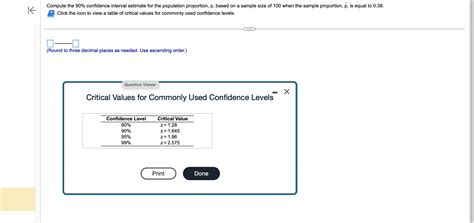 Solved Compute The 90 Confidence Interval Estimate For The