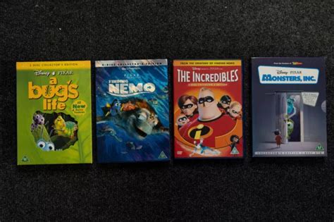 Disney Pixar Dvd Bundle Bugs Lifefinding Nemoincrediblesmonsters