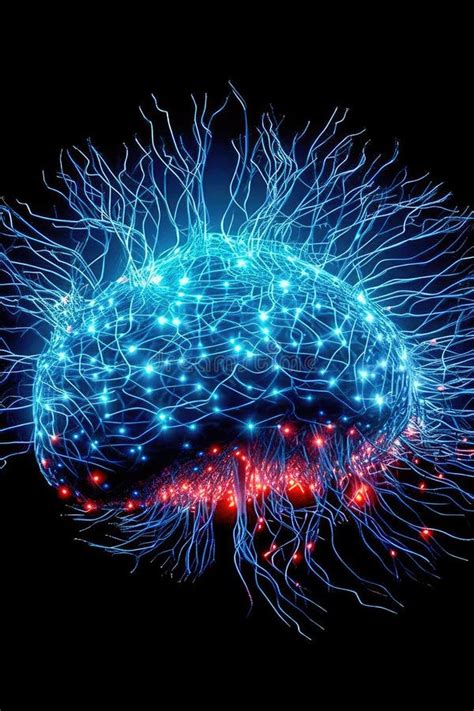 Fictional Glowing Brain Background With A Network Of Neural Connections