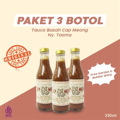 Jual PAKET 3 BOTOL TAUCO BASAH CAP MEONG NY TASMA KHAS CIANJUR 330ML Shopee Indonesia