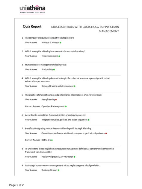 Quiz Result Pdf