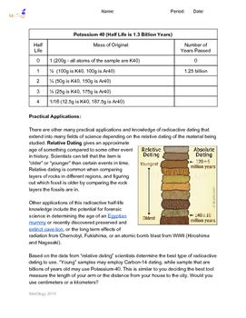 Radiometric Dating By Meiology Teachers Pay Teachers