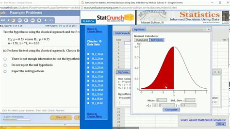 1 Sample Hypothesis Test On The Population Proportion Classical And P Value Method Youtube