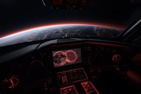 Premium Photo Lunar Eclipse Seen From The Cockpit Of A Highflyin 00502 00