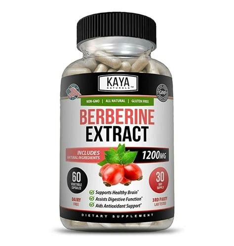 Kaya Naturals 베르베린 Hcl 추출물 1200mg 강력한 면역 체계 지원 포도당 수치에 도 티몬