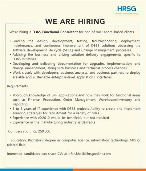 Muhammad Irfan Khalil On Linkedin Hrsg Erpjobs Functionalconsultant