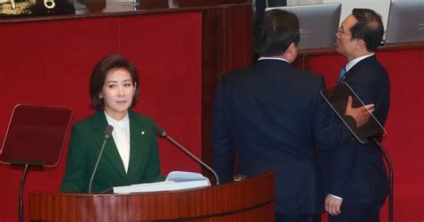 사진 나경원 文대통령 김정은 수석대변인