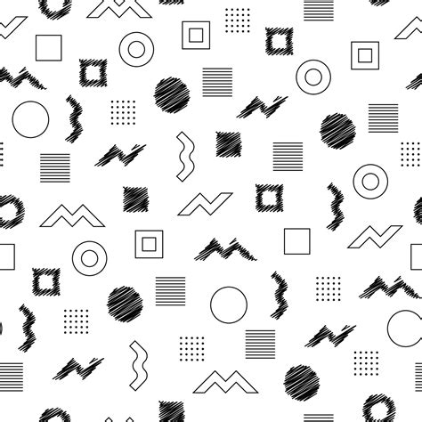 Seamless Pattern Of Simple Geometric Shapes Vector Illustration Eps10